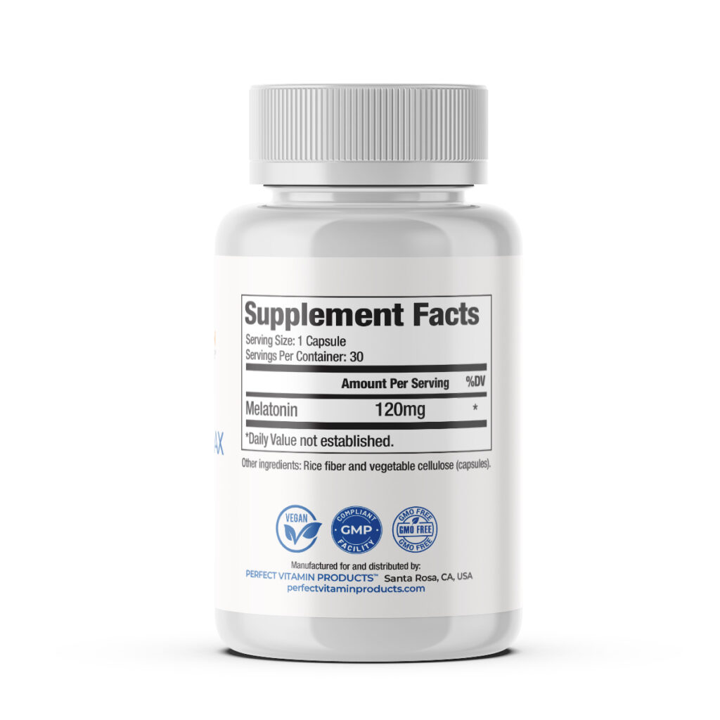 Melatonin Max 120mg High Dose Capsules » Perfect Vitamin Products